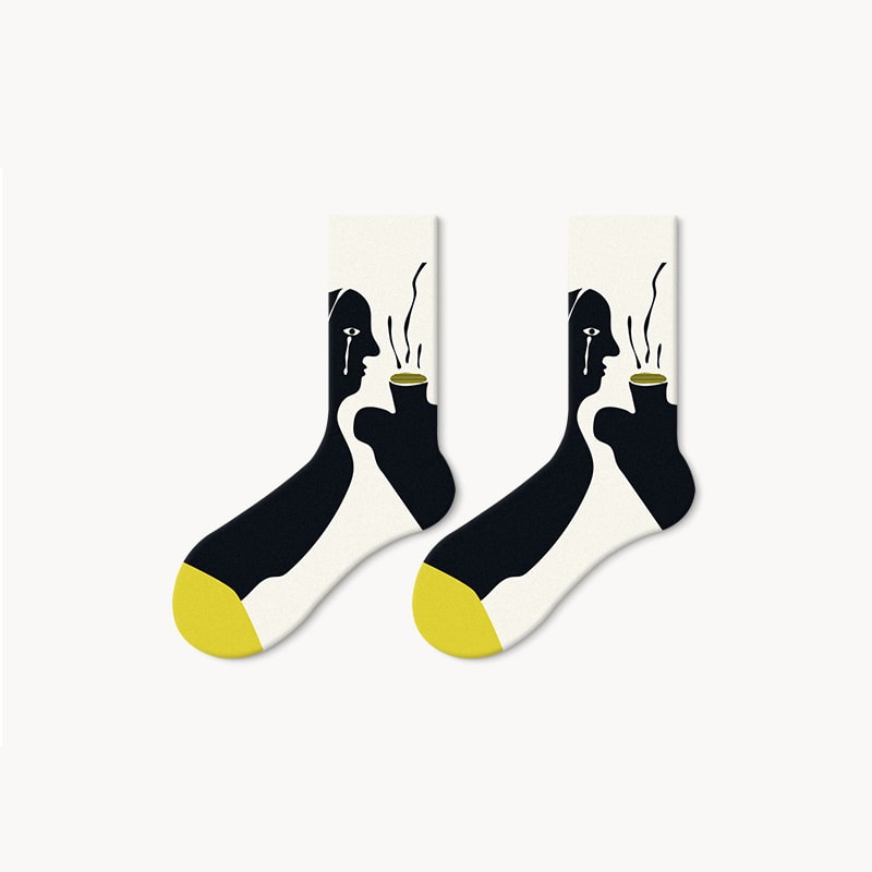 Abstract Tea Sad Socks | TheSockWave