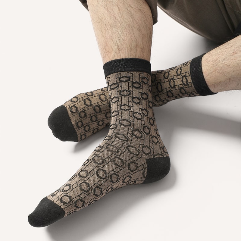 Black Circle Jacquard Sock | TheSockWave