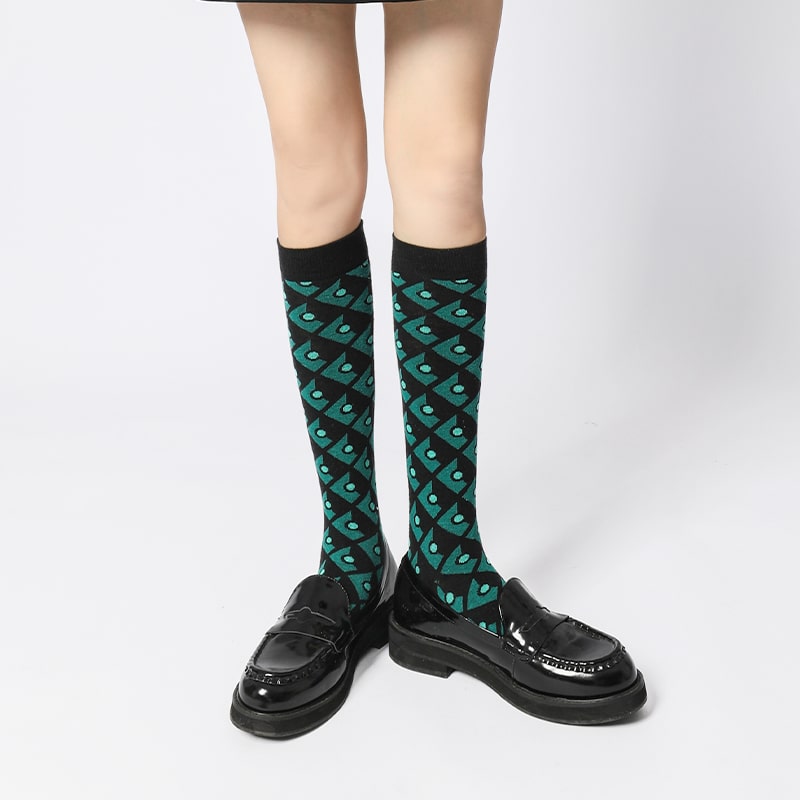 Black Green Illusion Socks | TheSockWave