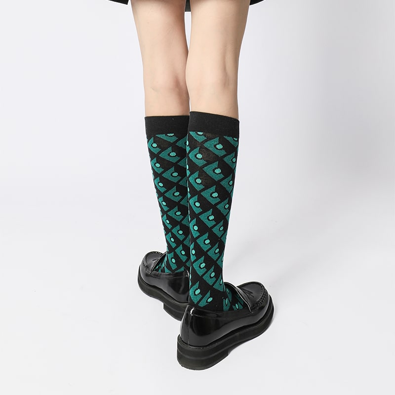 Black Green Illusion Socks | TheSockWave