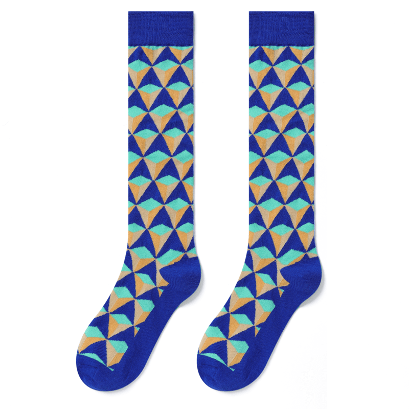 Blue & Yellow Triangle Socks | TheSockWave