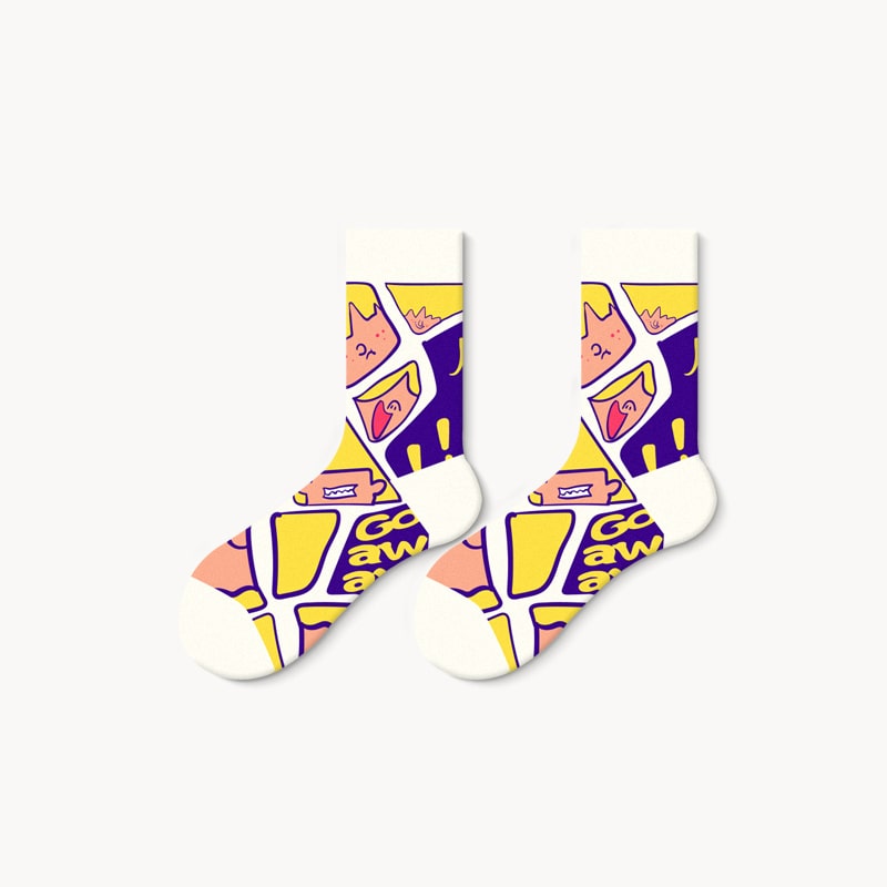 Cartoon Face Socks | Quirky Comic Faces Sock | TheSockWave